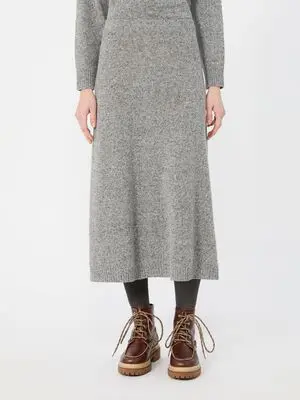 Max Mara Flared Skirt In Wool Blend Tweed