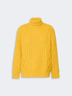 Max Mara Wool Yarn Turtleneck Aran Jumper