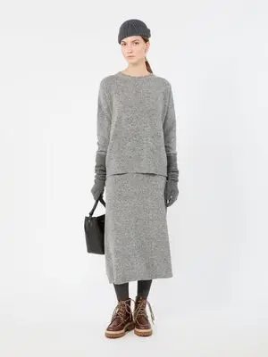 Max Mara Tweed-effect Wool And Silk Blend Jumper