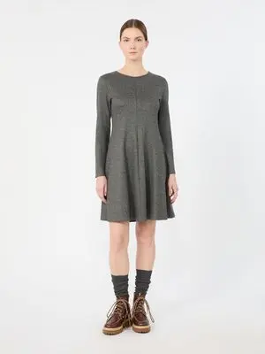 Max Mara Flared Jacquard Jersey Dress