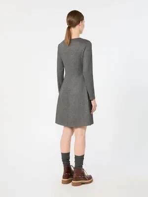 Max Mara Flared Jacquard Jersey Dress
