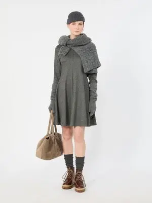 Max Mara Flared Jacquard Jersey Dress