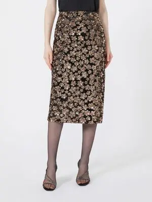 Max Mara Sequinned And Embroidered Tulle Pencil Skirt