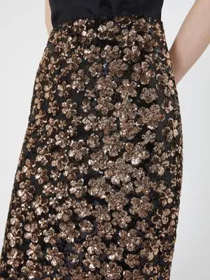 Max Mara Sequinned And Embroidered Tulle Pencil Skirt