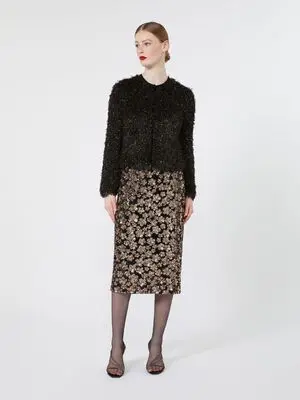Max Mara Sequinned And Embroidered Tulle Pencil Skirt