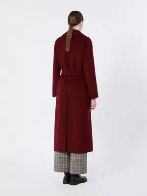 Max Mara Wool Broadcloth Robe Coat - Bordeaux
