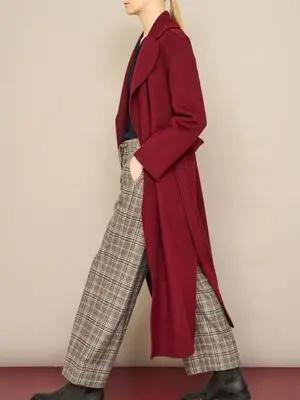 Max Mara Wool Broadcloth Robe Coat - Bordeaux