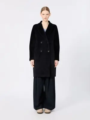 Max Mara Alpaca And Wool Blend Midi Coat - Midnightblue