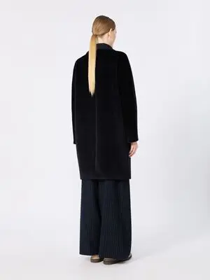 Max Mara Alpaca And Wool Blend Midi Coat - Midnightblue