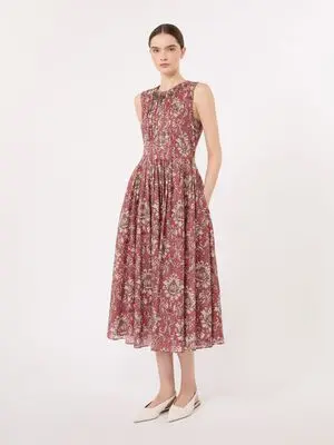 Max Mara Printed Cotton Voile Midi Dress