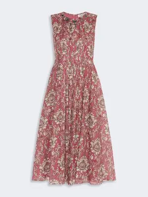 Max Mara Printed Cotton Voile Midi Dress