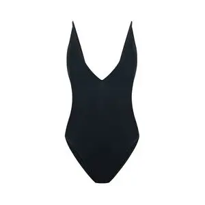 PCFG The Solar Reflections Low Back V-neck Swimsuit - Black