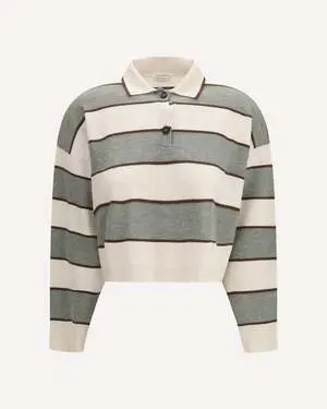 Brunello Cucinelli Striped Knit Polo Sweater - Multicolour