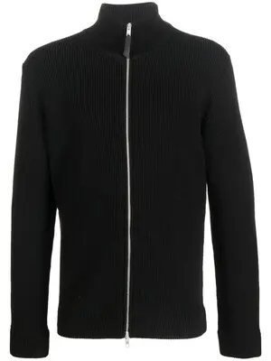 MAISON MARGIELA Ribbed Knit Zip Cardigan