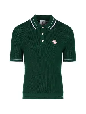 Casablanca Polo Shirt With Buttons And Logo Appliqu