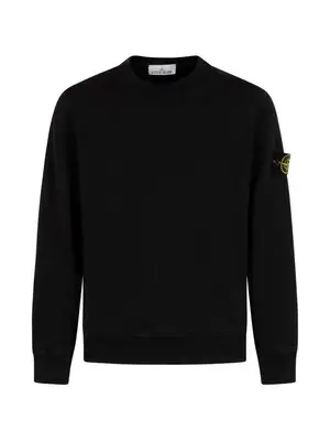 Stone Island Sweatshirt With Appliqu - Black