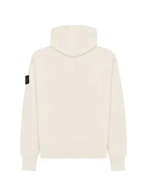 Stone Island Zip-up Hoodie With Logo Appliqu - White