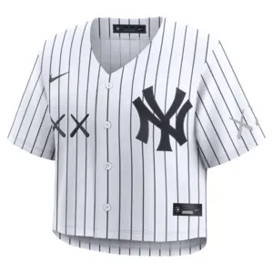 Nike New York Yankees X Kaws Mlb Cropped Replica Jersey - White