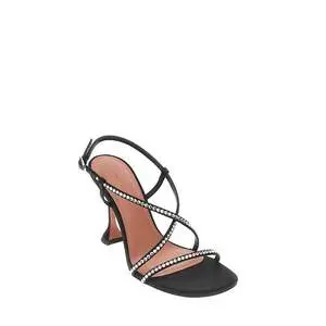 Amina Muaddi Sally' Crystal Embellished Satin Sandals