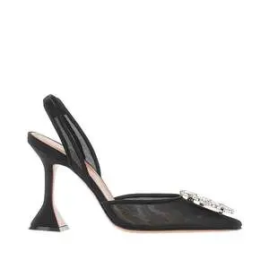 Amina Muaddi Begum Sling' Mesh Slingback Pumps - Black