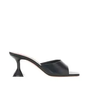 Amina Muaddi Lupita' Nappa Leather Slippers - Black