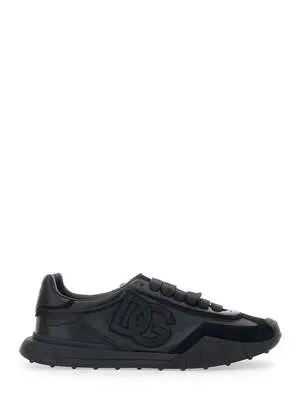 Dolce & Gabbana Leather Athletic Low Top Sneakers - Black