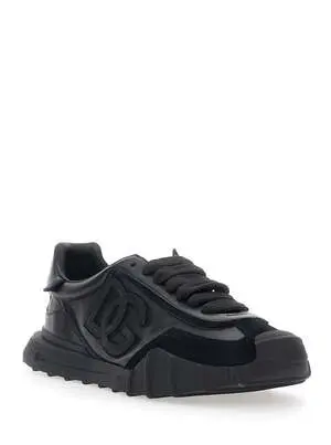 Dolce & Gabbana Leather Athletic Low Top Sneakers - Black