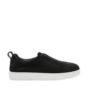 Santoni Victory Slip-on Suede Sneakers - Brown