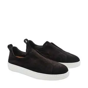 Santoni Victory Slip-on Suede Sneakers - Brown