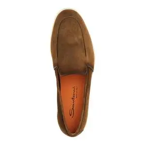 Santoni Malibu' Suede Leather Loafers - Brown