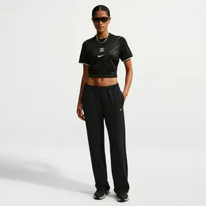 Nike Studio Fleece Lightweight Mid-rise Open-hem Pants - Black