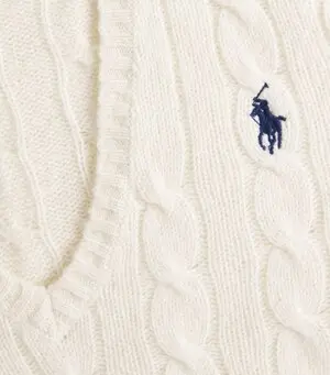 Polo Ralph Lauren Wool-cashmere Cable-knit V-neck Sweater