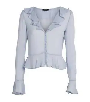 Paige Peplum Getty Blouse - Blue
