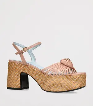 Valentino Garavani Leather Coeur Royal Platform Sandals 80