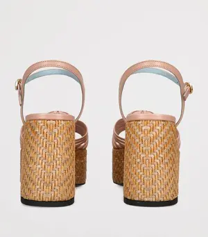 Valentino Garavani Leather Coeur Royal Platform Sandals 80