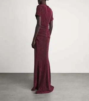 Talbot Runhof Rhinestone V-neck Gown