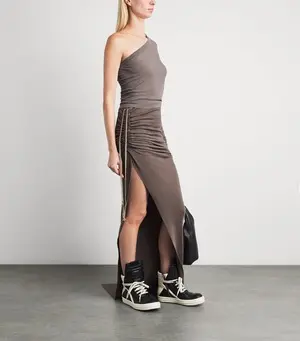 Rick Owens Cotton Edfu Gathered Maxi Skirt