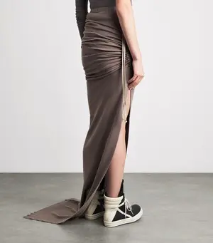 Rick Owens Cotton Edfu Gathered Maxi Skirt