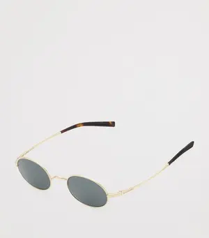 Saint Laurent Metal Oval Sunglasses