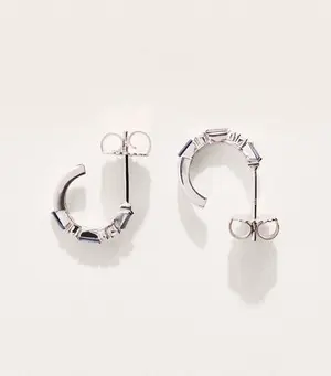 SUZANNE KALAN 18k Gold Sapphire And Diamond Hoop Earrings