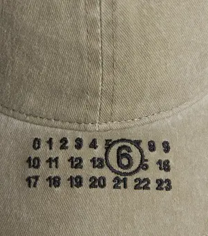 MAISON MARGIELA Cotton Baseball Cap With Numeric Grid Detailing