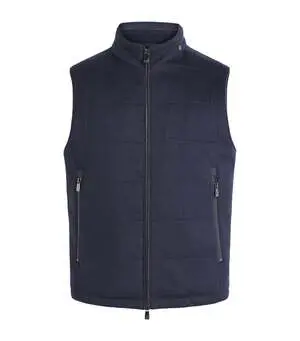 Corneliani Virgin Wool Padded Gilet - Navy