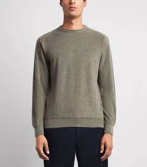 Colombo Cashmere-aloe Crew Neck Sweater - Green
