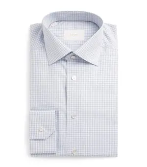 Eton Supima Cotton Check Slim Fit Shirt - Blue