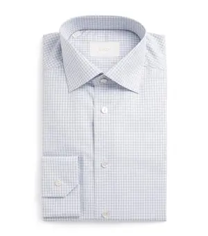 Eton Supima Cotton Check Slim Fit Shirt - Blue