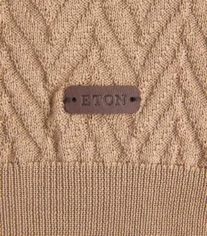 Eton Cotton Chevron-knit Polo Sweater