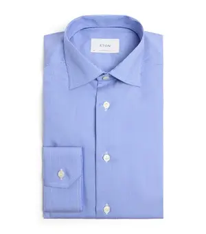 Eton Cotton Stripe Contemporary Fit Shirt - Blue