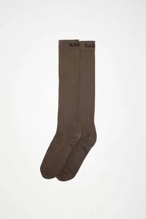 Rains Rains Logo Knee High Socks Bark