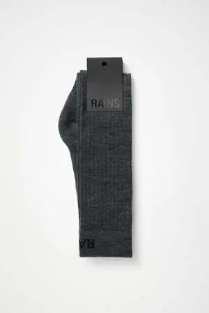 Rains Logo Knee High Socks - Grey