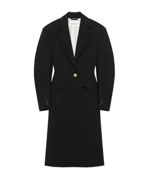 Givenchy Cocoon Fitted Coat In Wool - Black